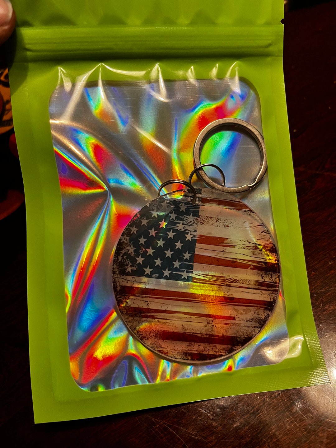Acrylic American Flag Keychain - Etsy