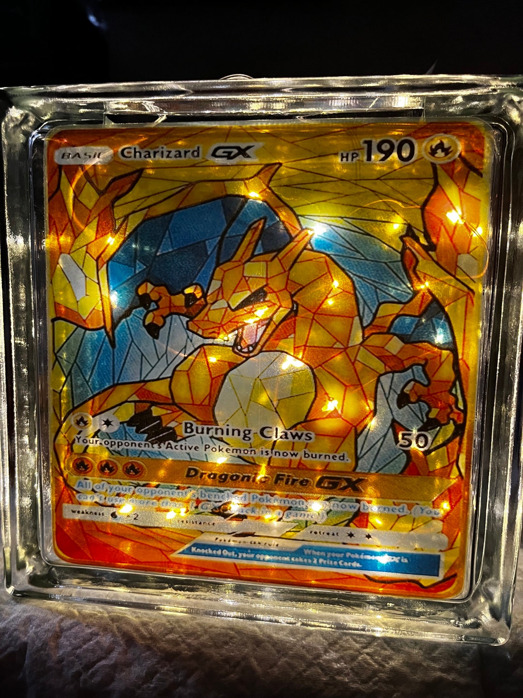 Charizard Eternal Flame Glass Light - Etsy