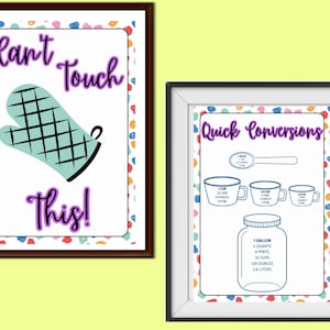 Printable Kitchen Signs | Colorful Polka Dot Theme - Etsy