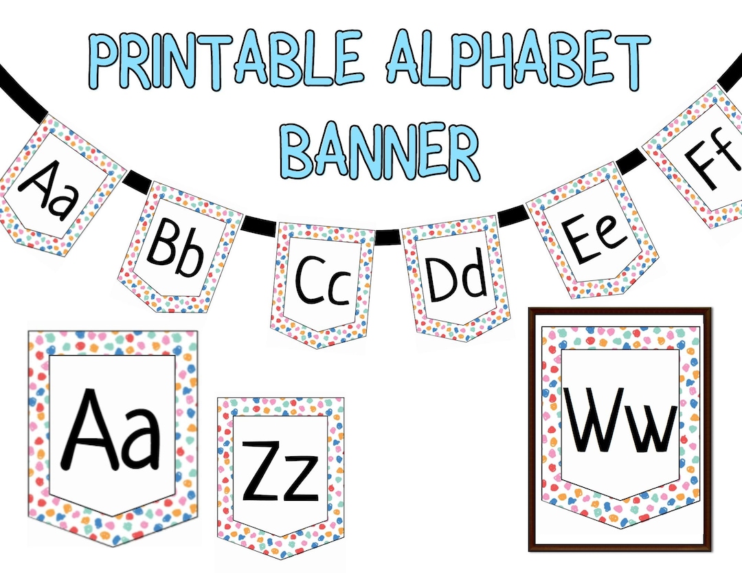 Printable Alphabet Banner | Polka Dot Theme - Etsy