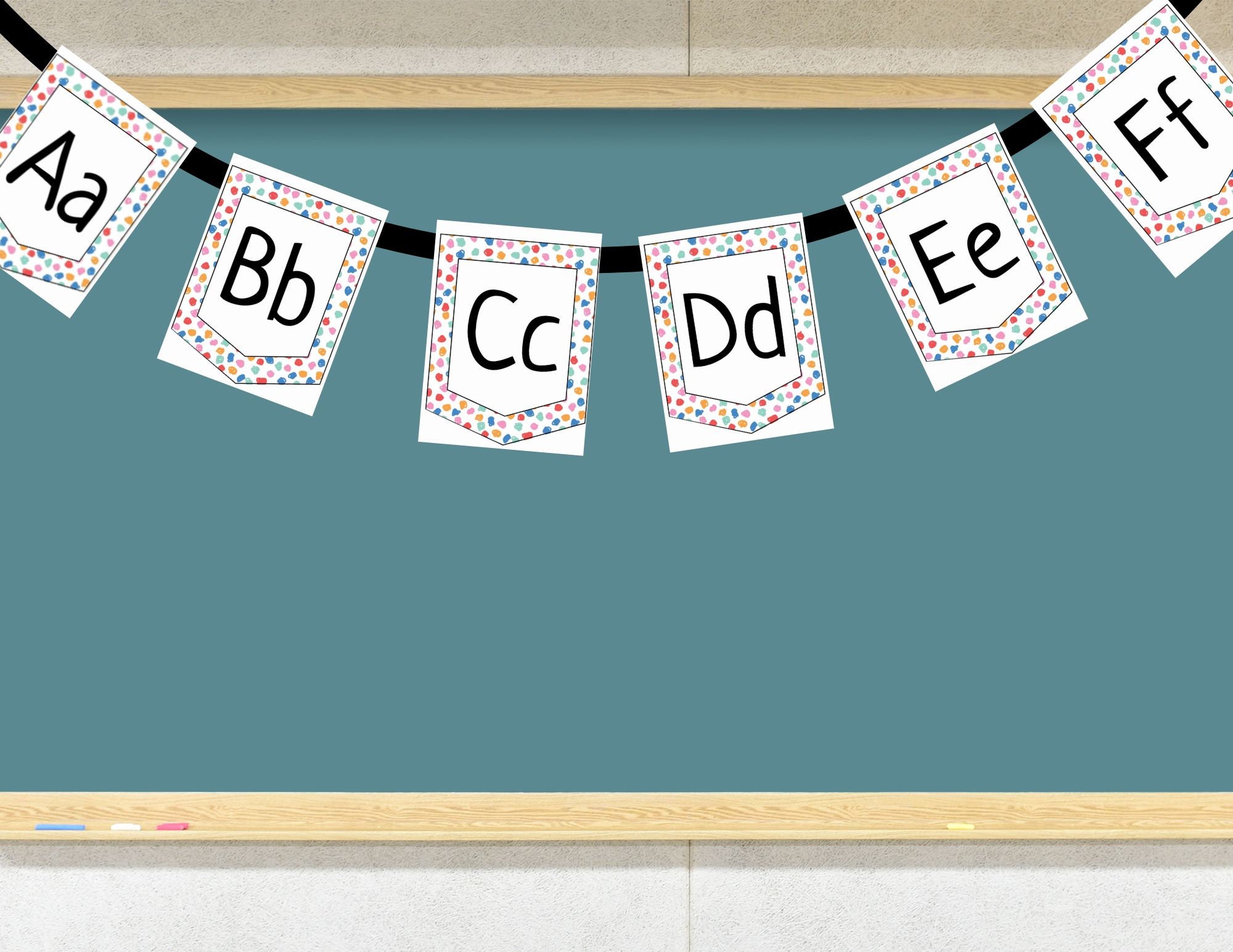 Printable Alphabet Banner | Polka Dot Theme - Etsy