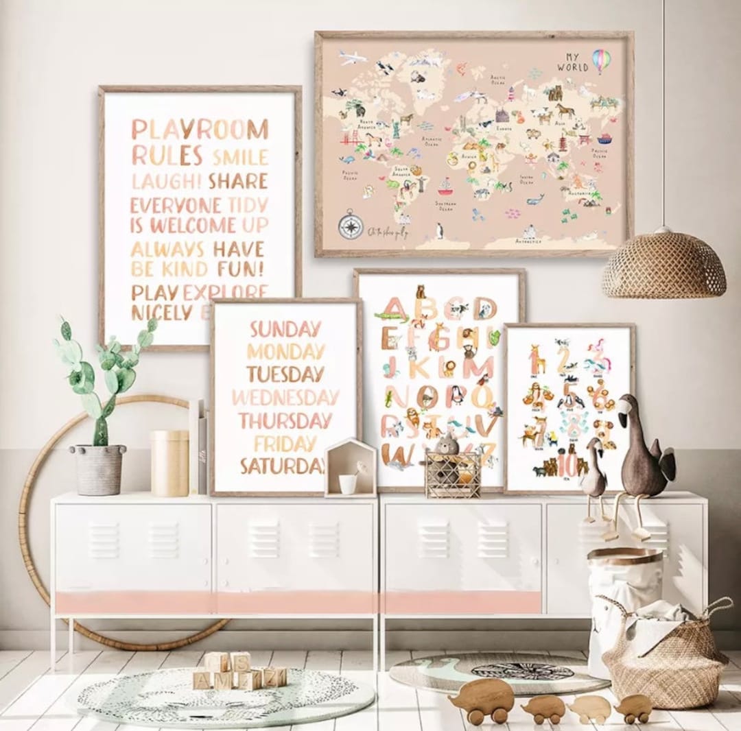 Boho Themed Educational Prints, Classroom Decor, Homeschool Decor ...
