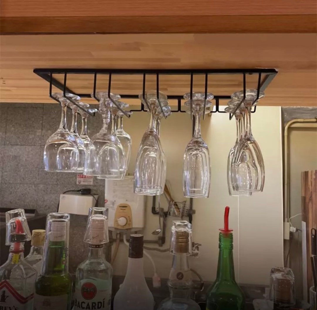 Wein Gläser Halter Bartender Stemware Hängen Rack Unter Schrank ...