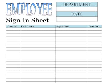 Employee Sign In And Out Sheet Top 7 Orientation Checklist Templates