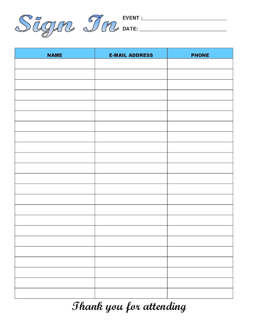 Open House Sign-in Sheet | Real Estate Marketing | Instant Download ...