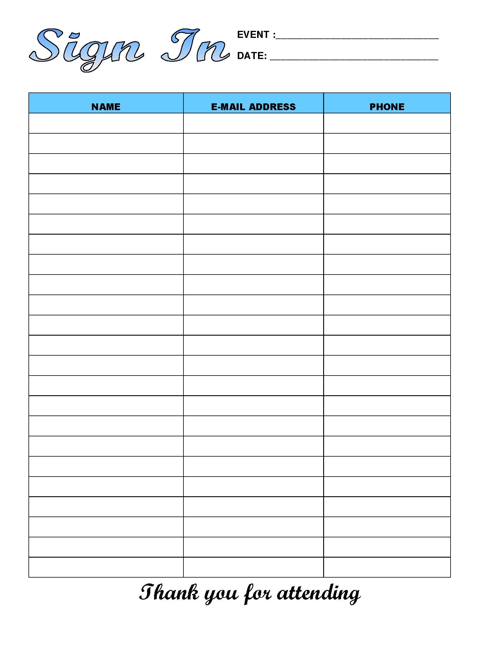 Open House Sign-in Sheet | Real Estate Marketing | Instant Download ...