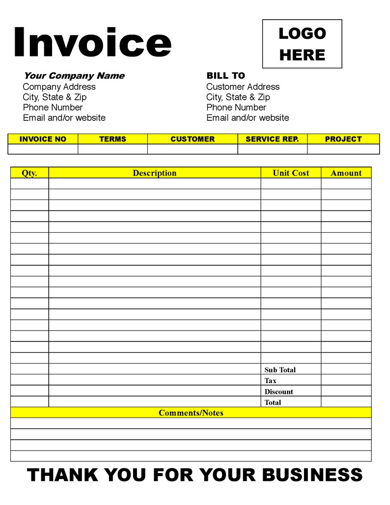 Estimate-invoice Template | Word | Printable | Instant Download| Spring ...