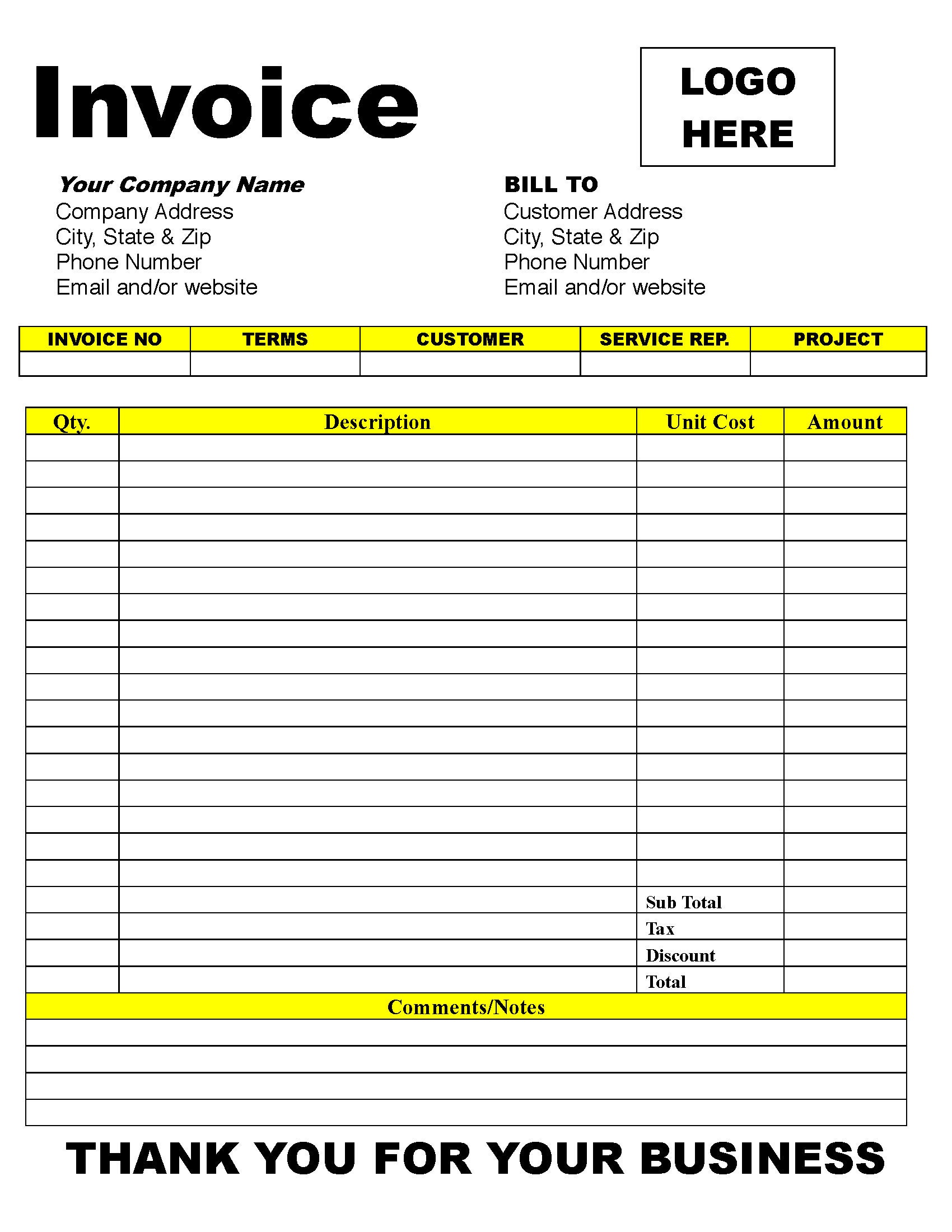 Estimate-invoice Template | Word | Printable | Instant Download| Spring ...