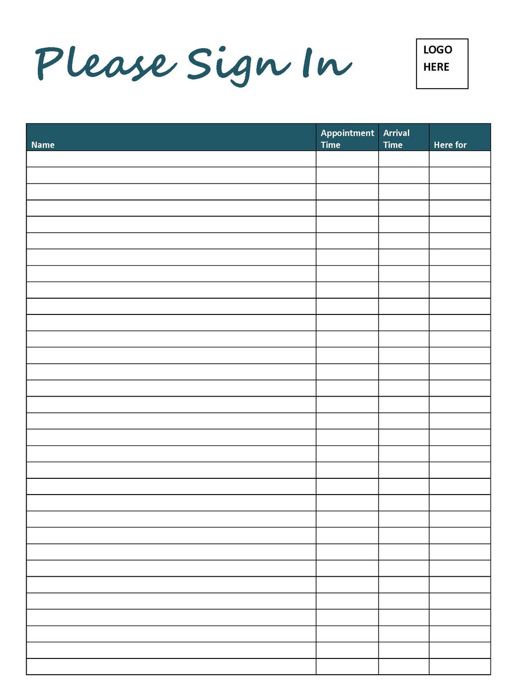 Free Printable Salon Sign In Sheets - Free Printables Hub