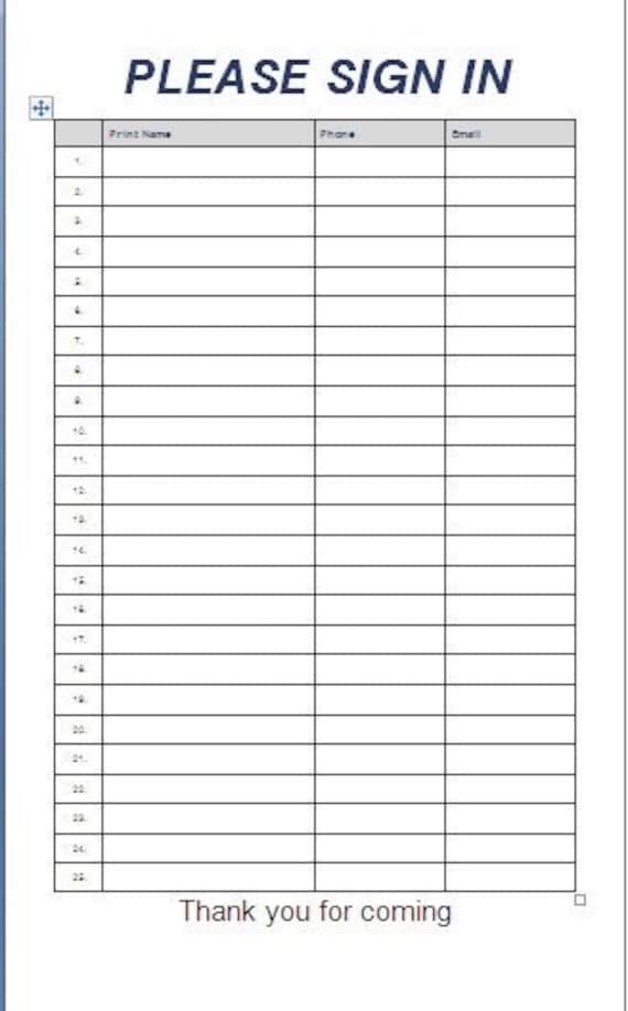 Open House Sign-in Sheet Real Estate Marketing Instant - Etsy