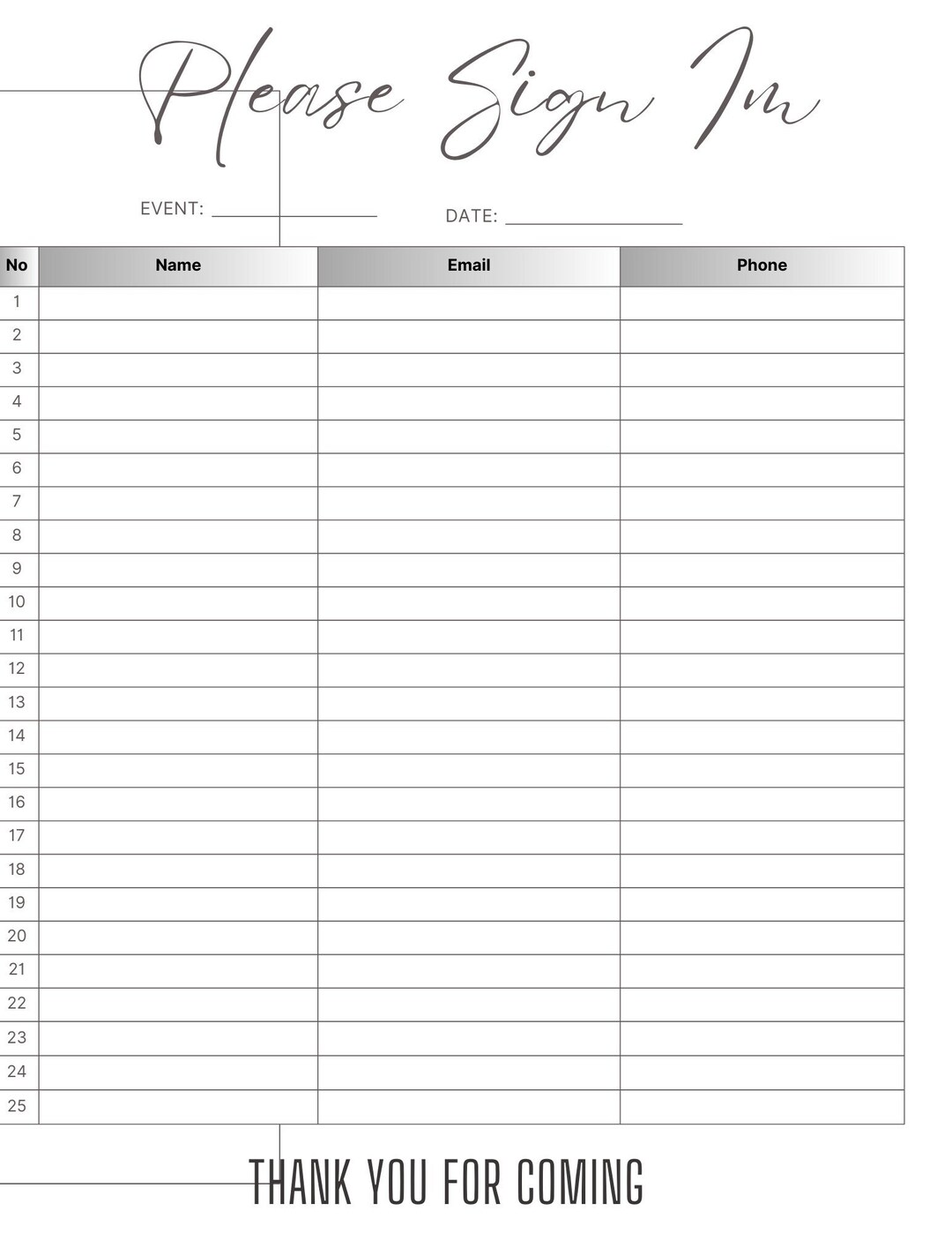 Open House Sign in Sheet | Real Estate Marketing | Instant Download ...