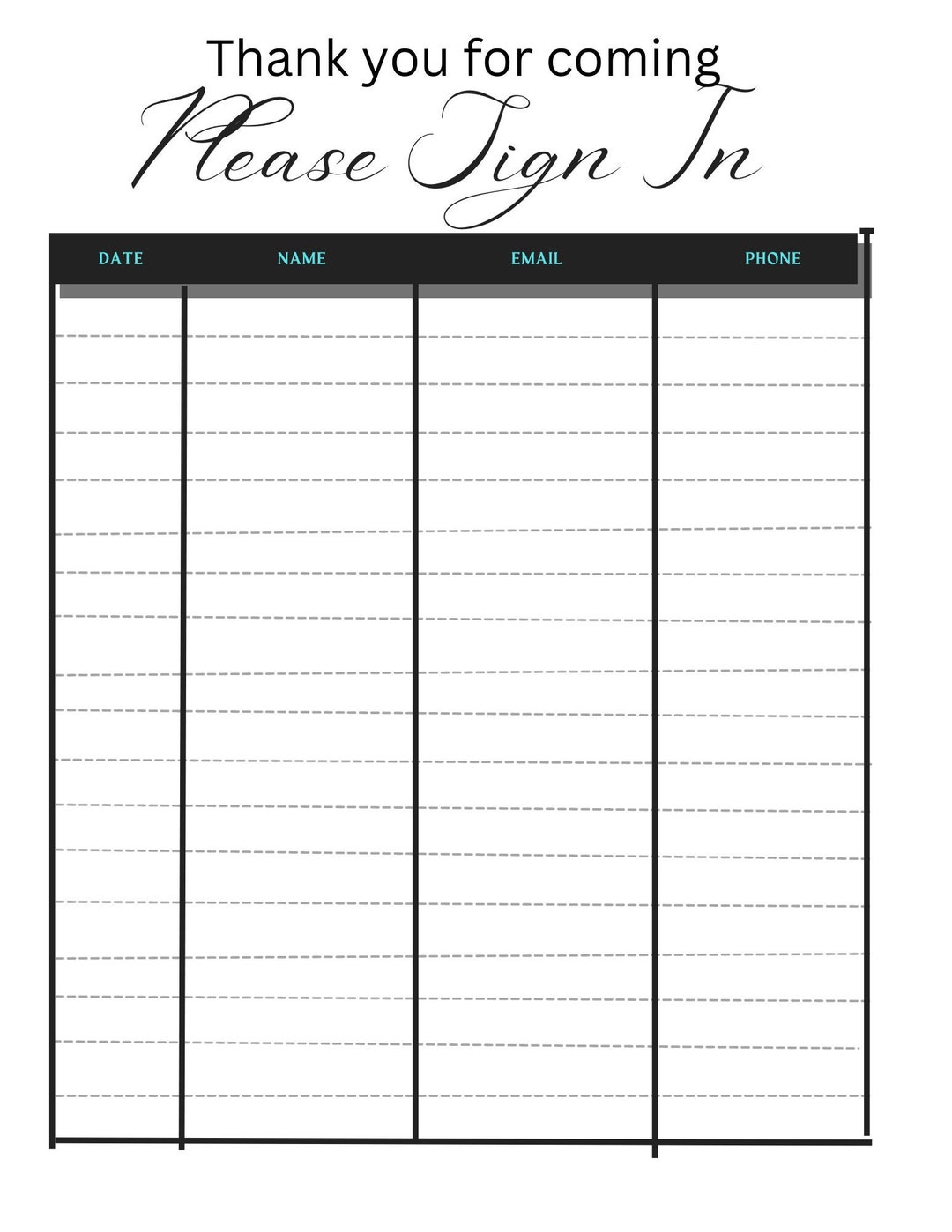 Open House Sign in Sheet | Real Estate Marketing | Instant Download ...