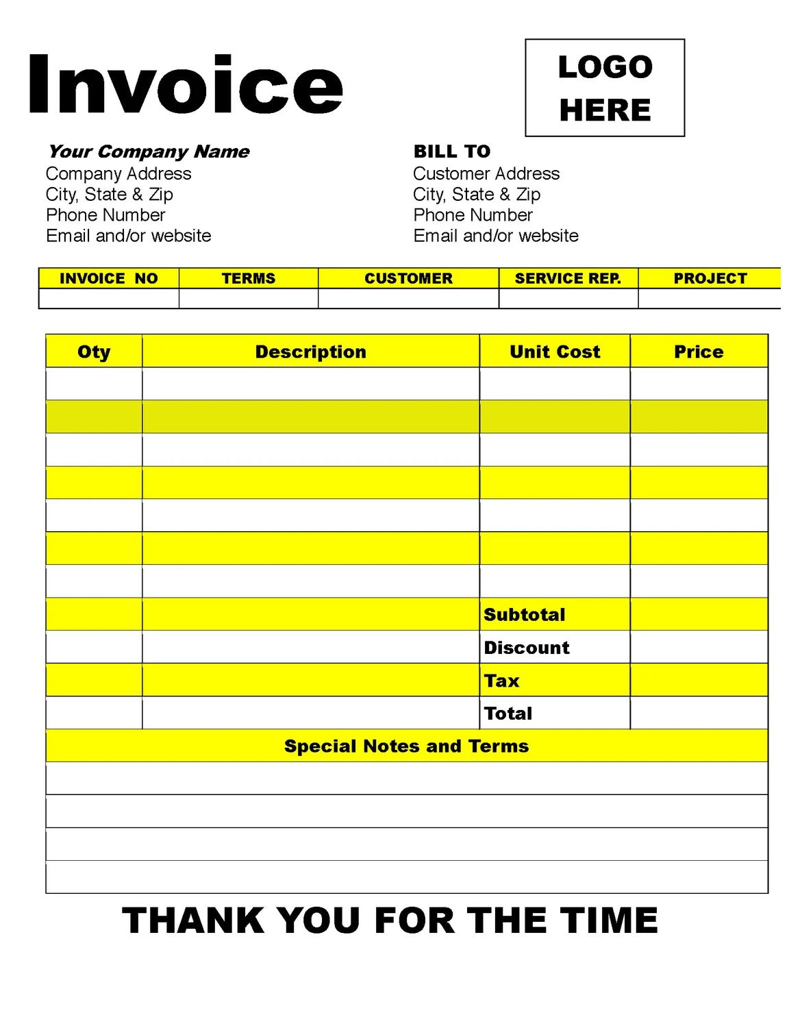 Estimate-invoice Template Word Printable Instant Download Lime Spring ...
