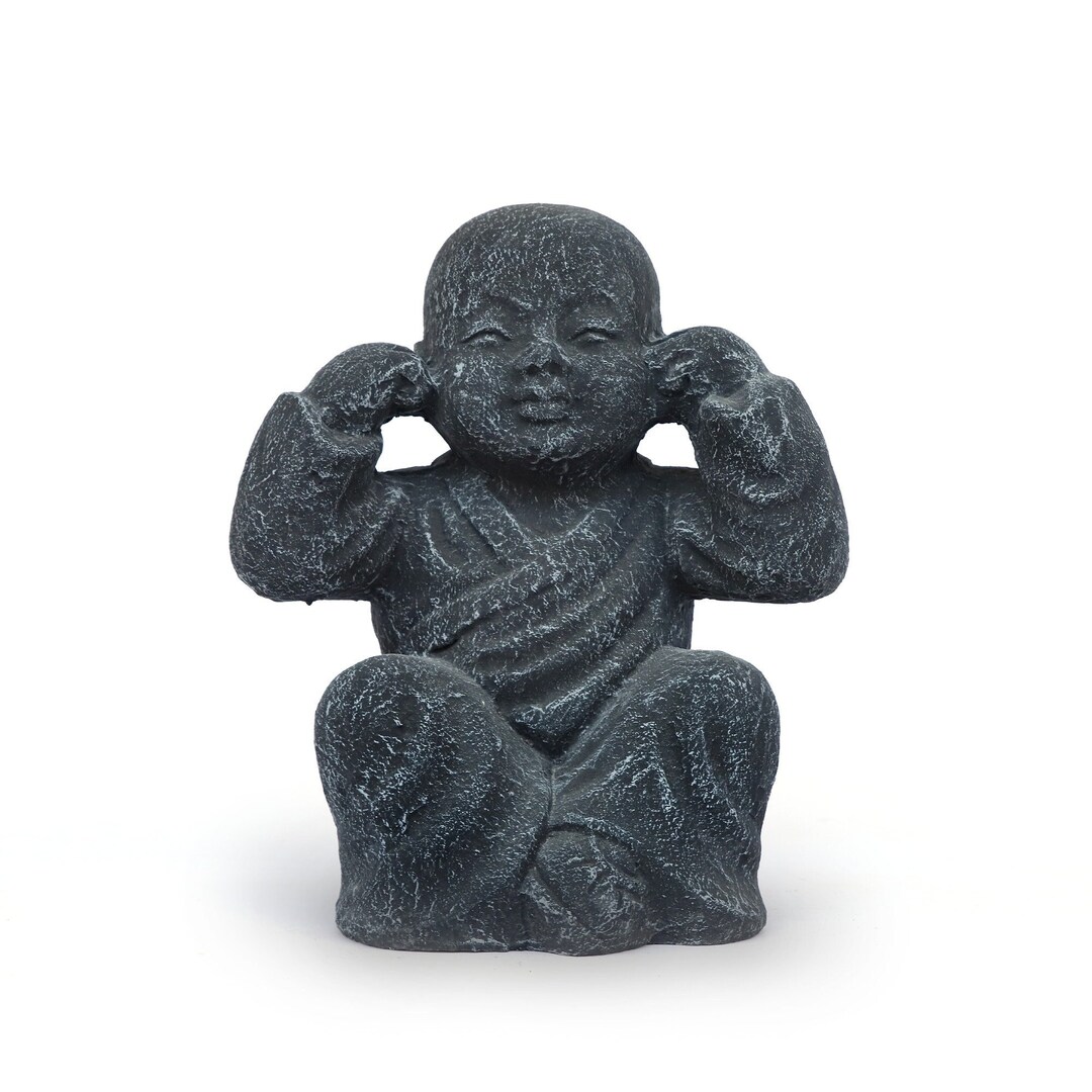 Cement Figure 'shaolin Monk Hear Nothing' - Etsy