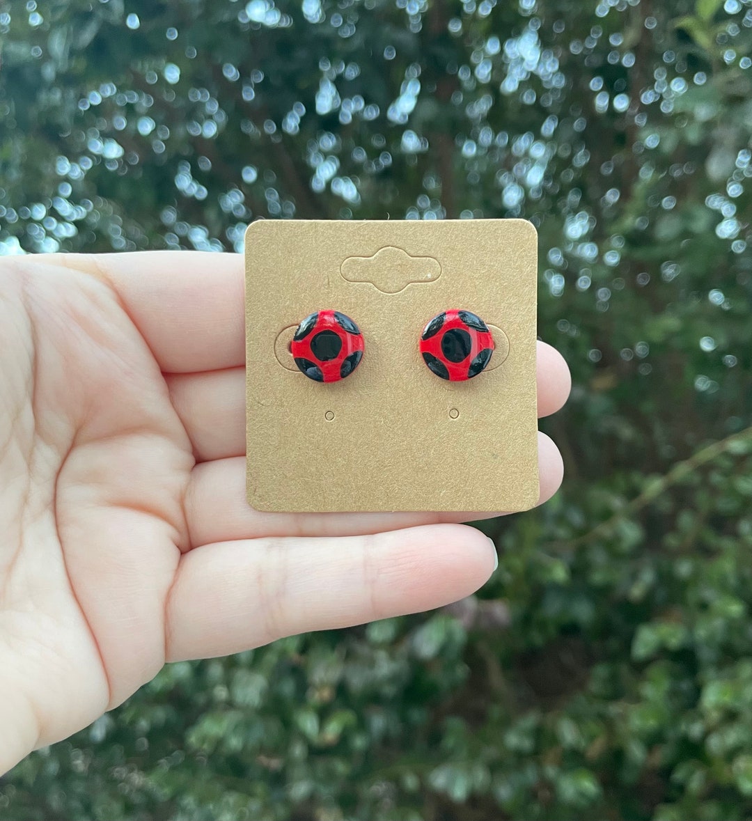 Ladybug Studs | Handmade Polymer Clay Jewelry - Etsy