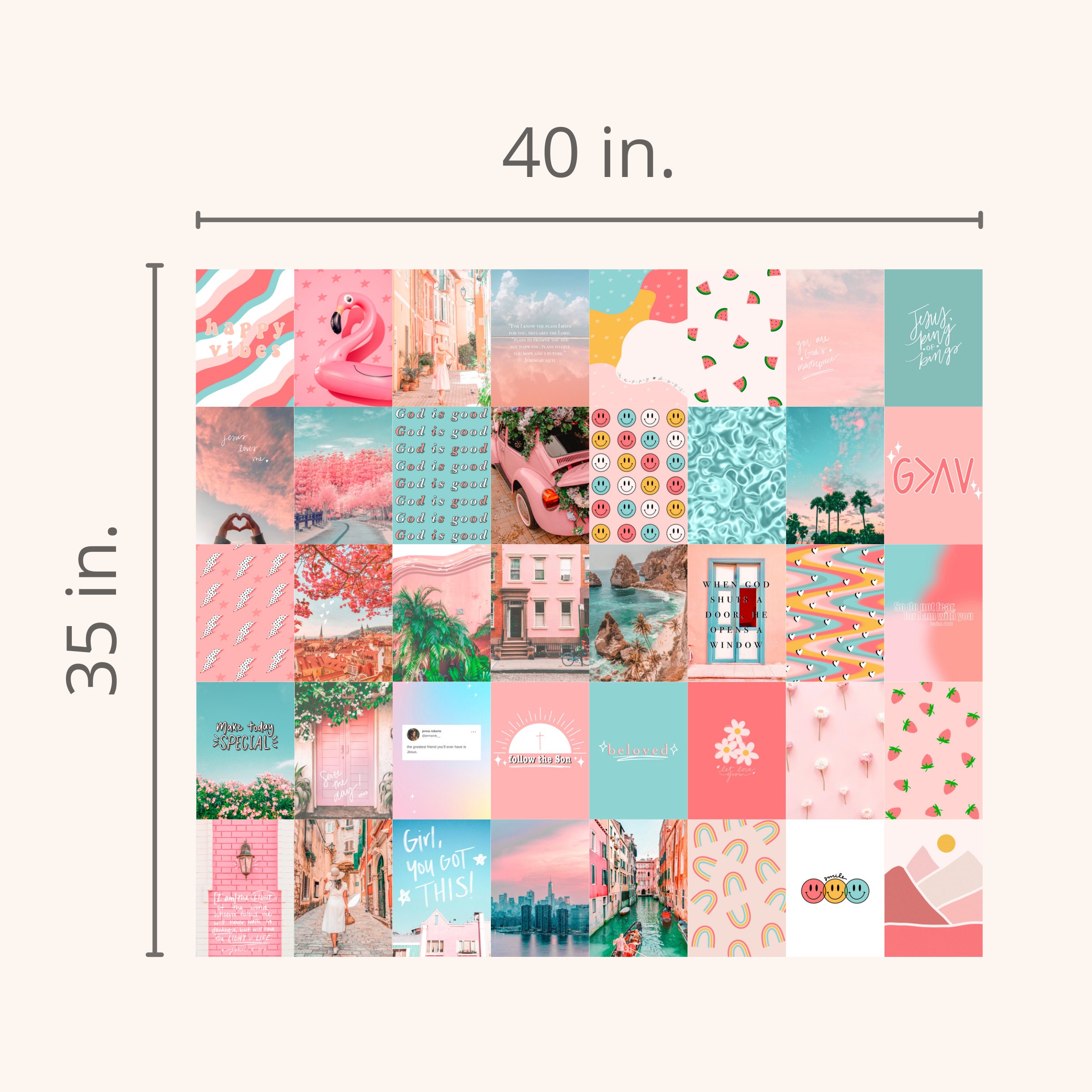 Wall Collage Kit, Digital Prints, College Dorm Decor, Christian Wall ...