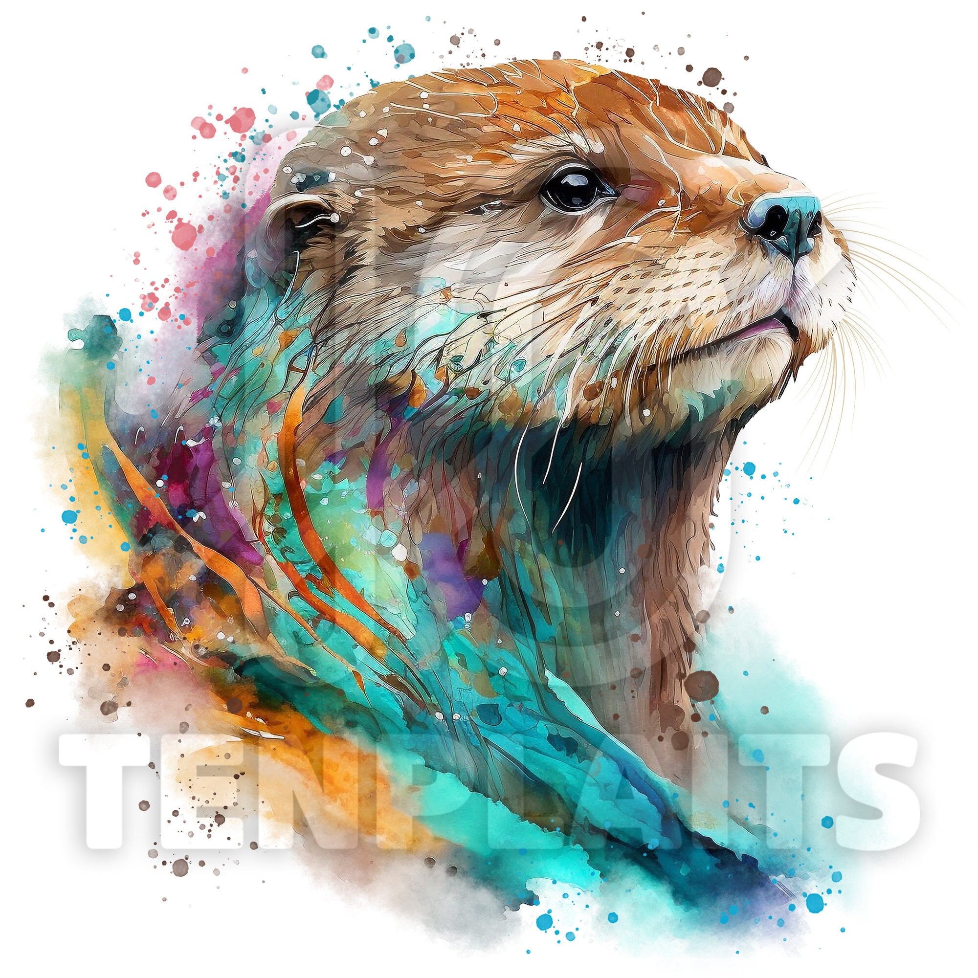 Otter Watercolor PNG Cute Animal Illustration Graphic - Etsy