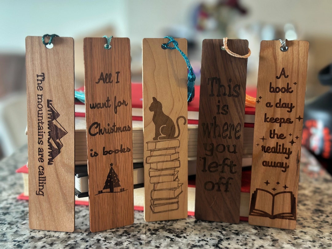 Wooden Bookmarks | Laser Engraved Bookmark | Gift for a Bookworm ...