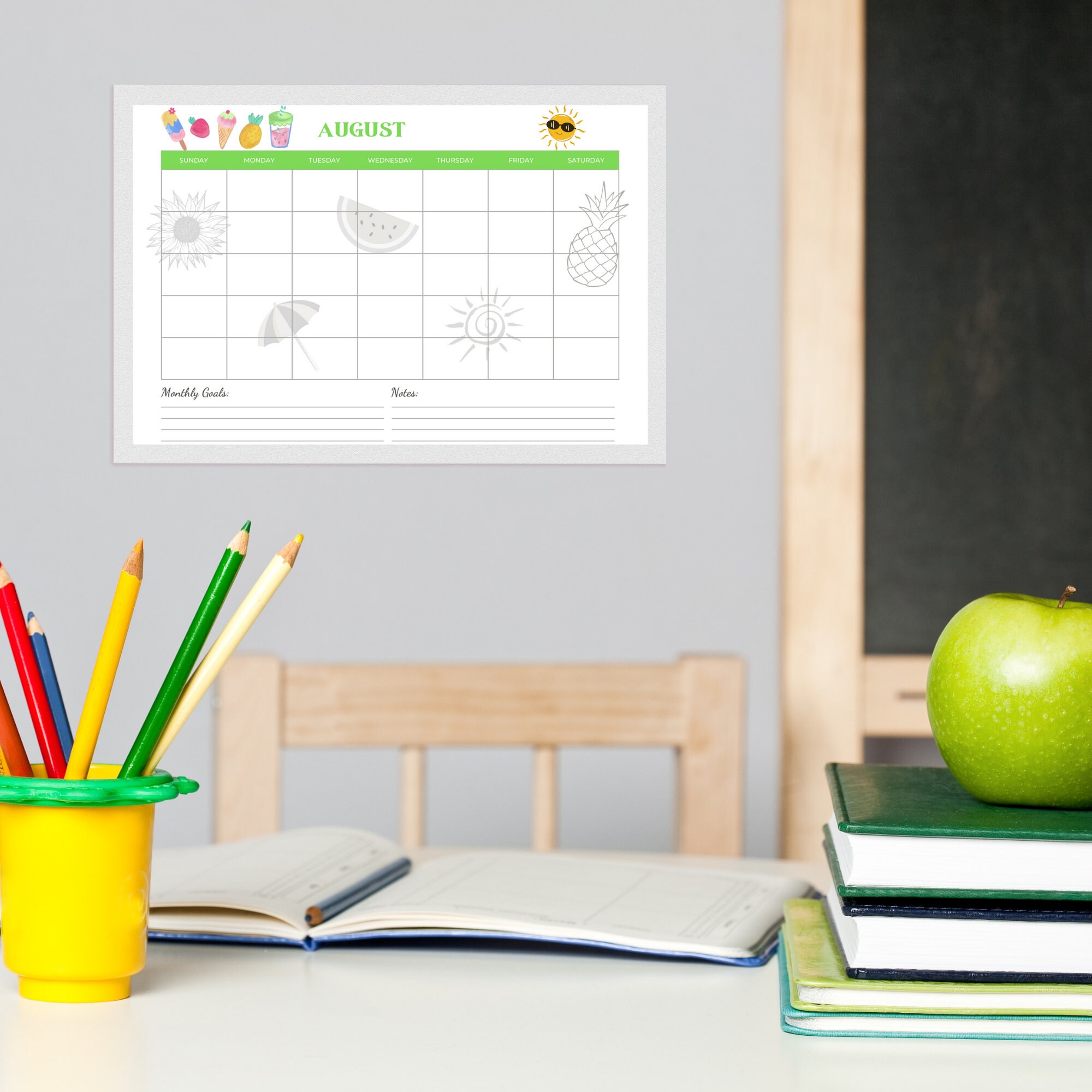 Printable Editable Blank un-numbered Fun Calendar Kids - Etsy