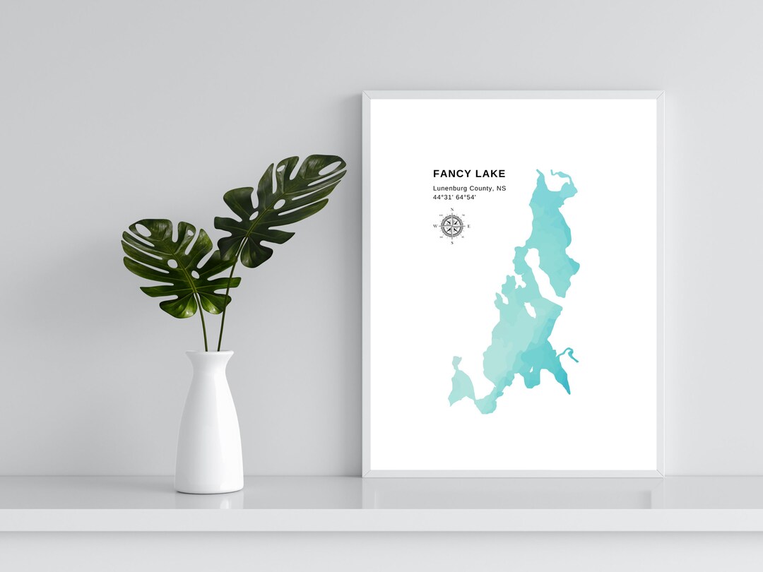 DIGITAL Fancy Lake Wall Art | Lunenburg County Nova Scotia | 8x10 5x7 7 ...
