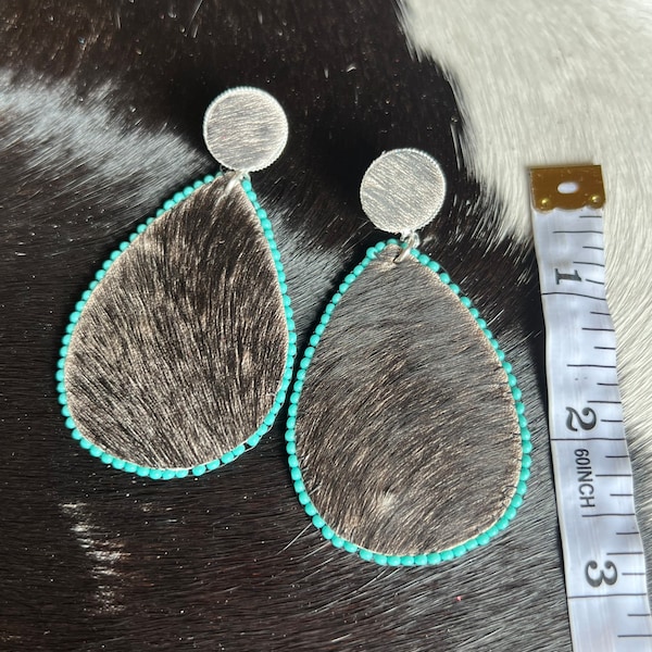 Cow Hide Earrings - Etsy