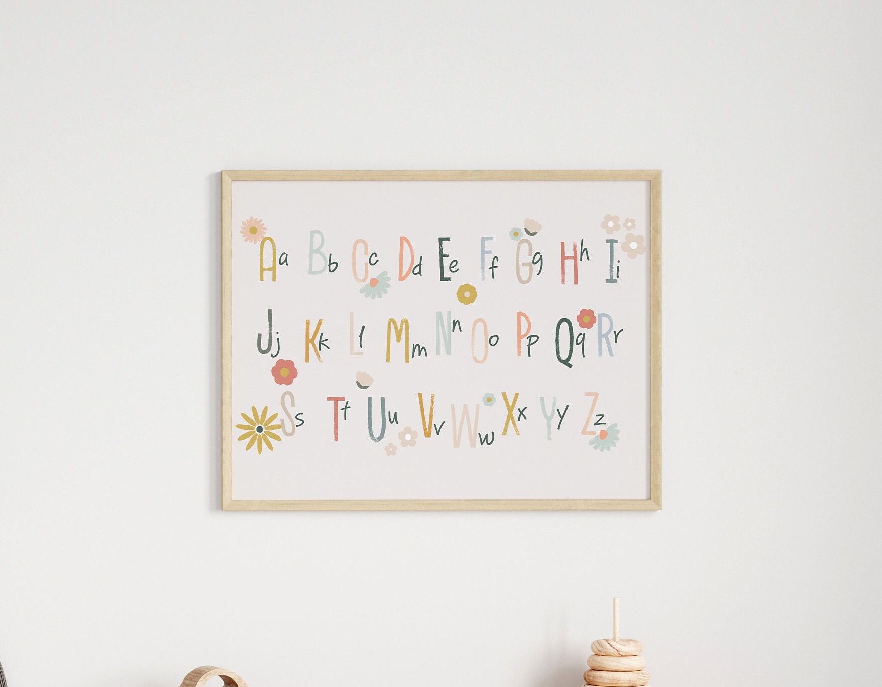 Flower Alphabet Poster, Educational Wall Art Printable, Nursery Wall ...