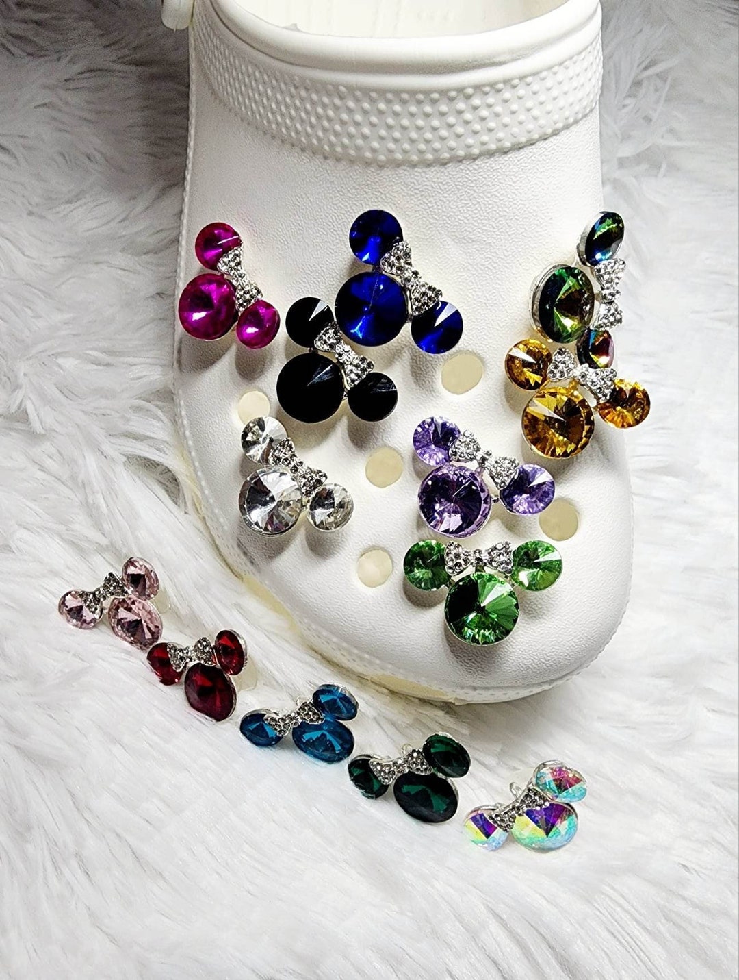 Mouse Ears Rhinestone Shoe Charms - Etsy