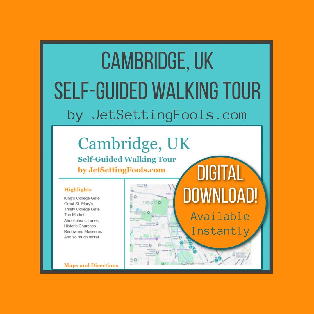 Cambridge Walking Tour With Map and Map Links Featuring Top Sights and ...