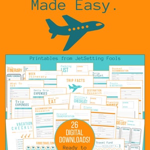 Travel Planner Printables: Vacation Budget, Trip Itinerary, Packing ...