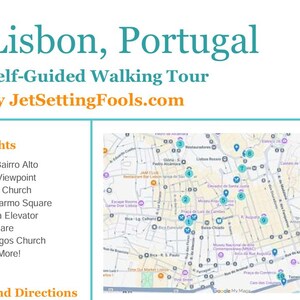 Lisbon City Center Walking Tour With Map and Map Links Featuring Top ...