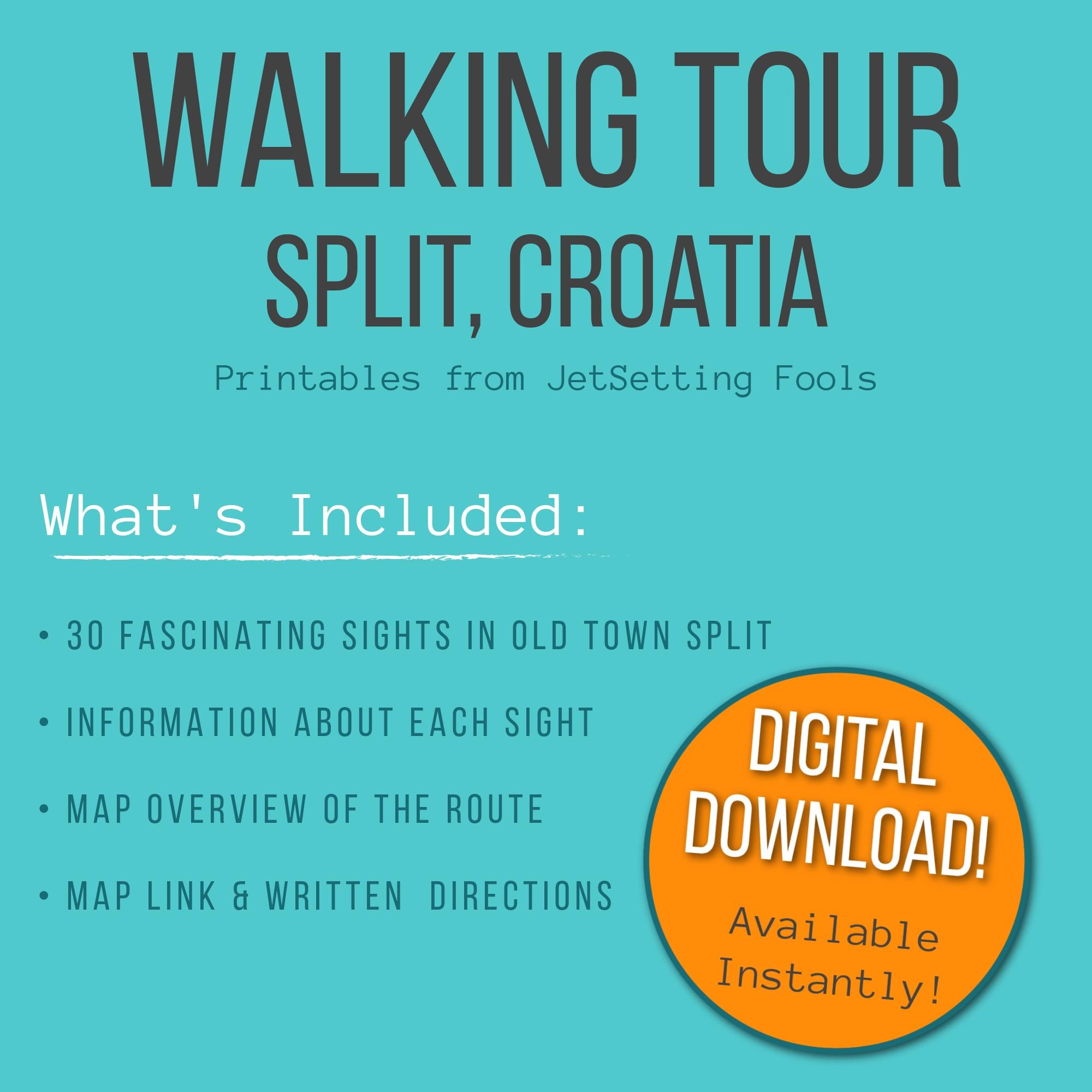 Split Walking Tour With Map and Map Links Featuring Top Sights and ...