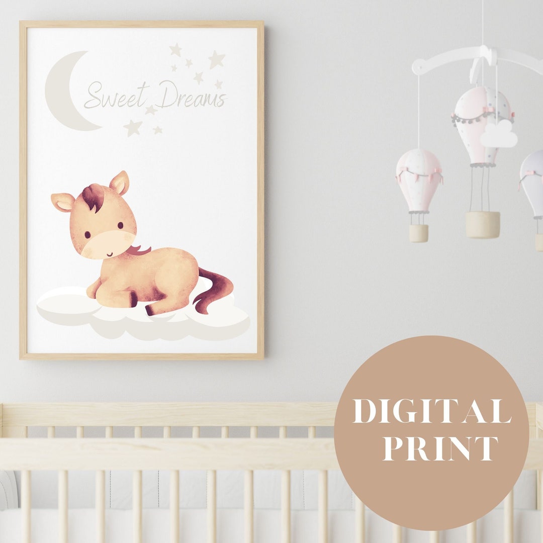Printable Horse Nursery Wall Art. Digital Nursery Print, Kids Wall Art ...