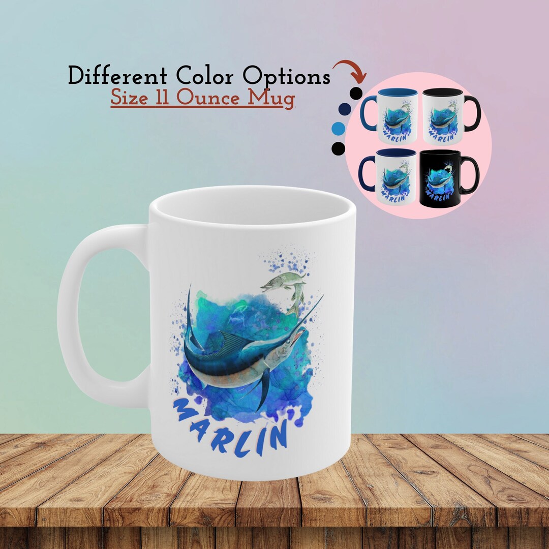 Blue Marlin Fish Coffee Mug, 11oz - Etsy