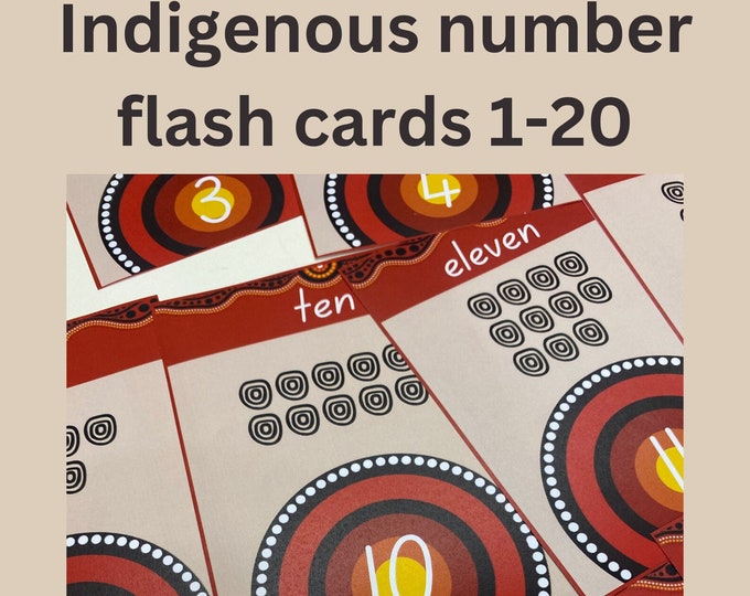 Number Flash Card | Aboriginal Art Educational Illustrative Flashcards ...