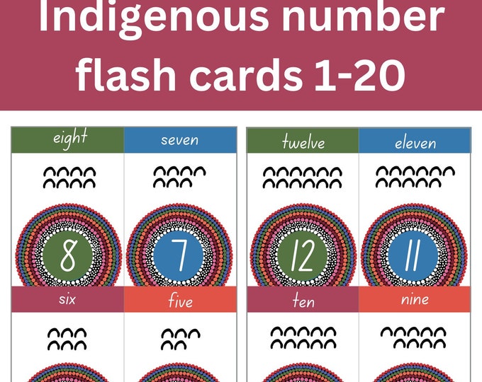 Number Flash Card | Aboriginal Art Educational Illustrative Flashcards ...