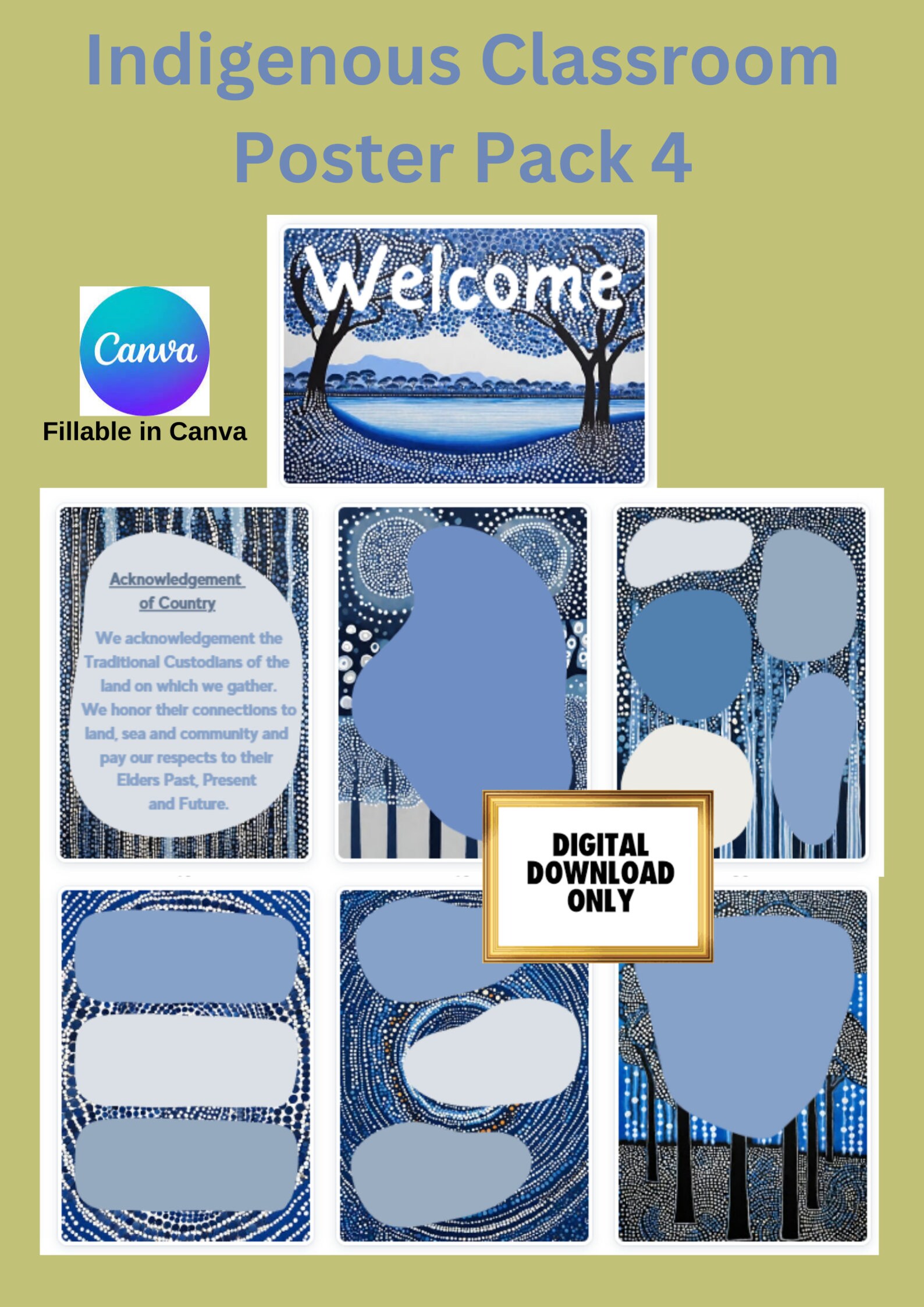 Indigenous Classroom Poster Pack. Aboriginal Art Printable and Fillable ...