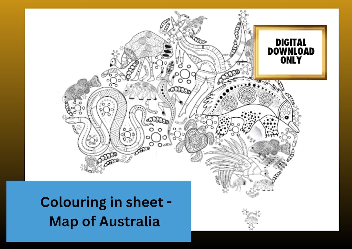 Aboriginal Australia Colouring Sheet, Printable Classroom Resource ...