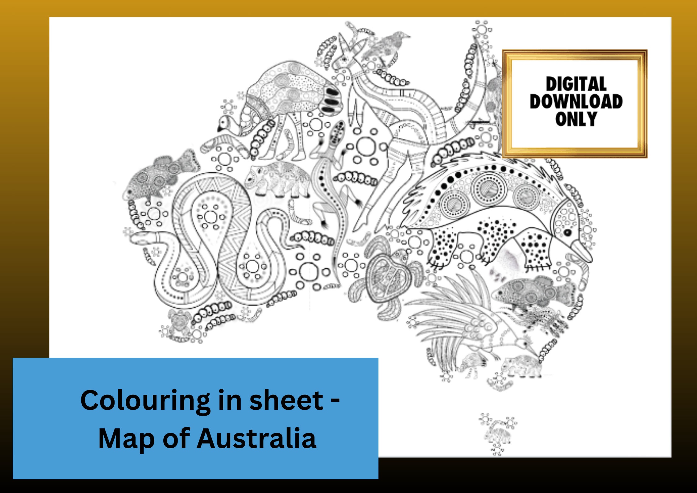 Aboriginal Australia Colouring Sheet, Printable Classroom Resource ...