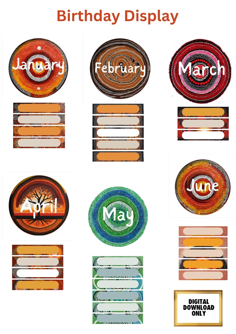 Indigenous Birthday Display for Classroom, Aboriginal Birthday Display ...