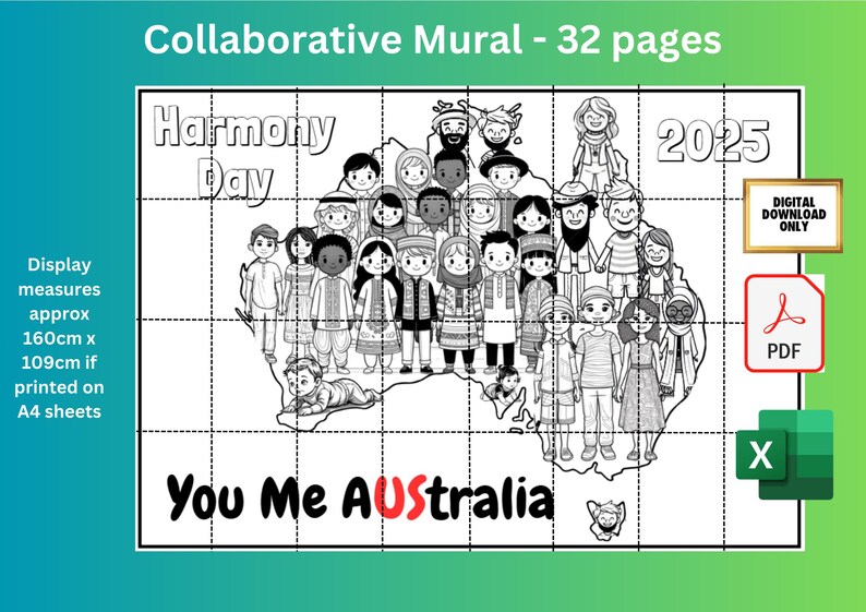 Harmony Day Printable Classroom Mural, Collaborative Student Mural ...