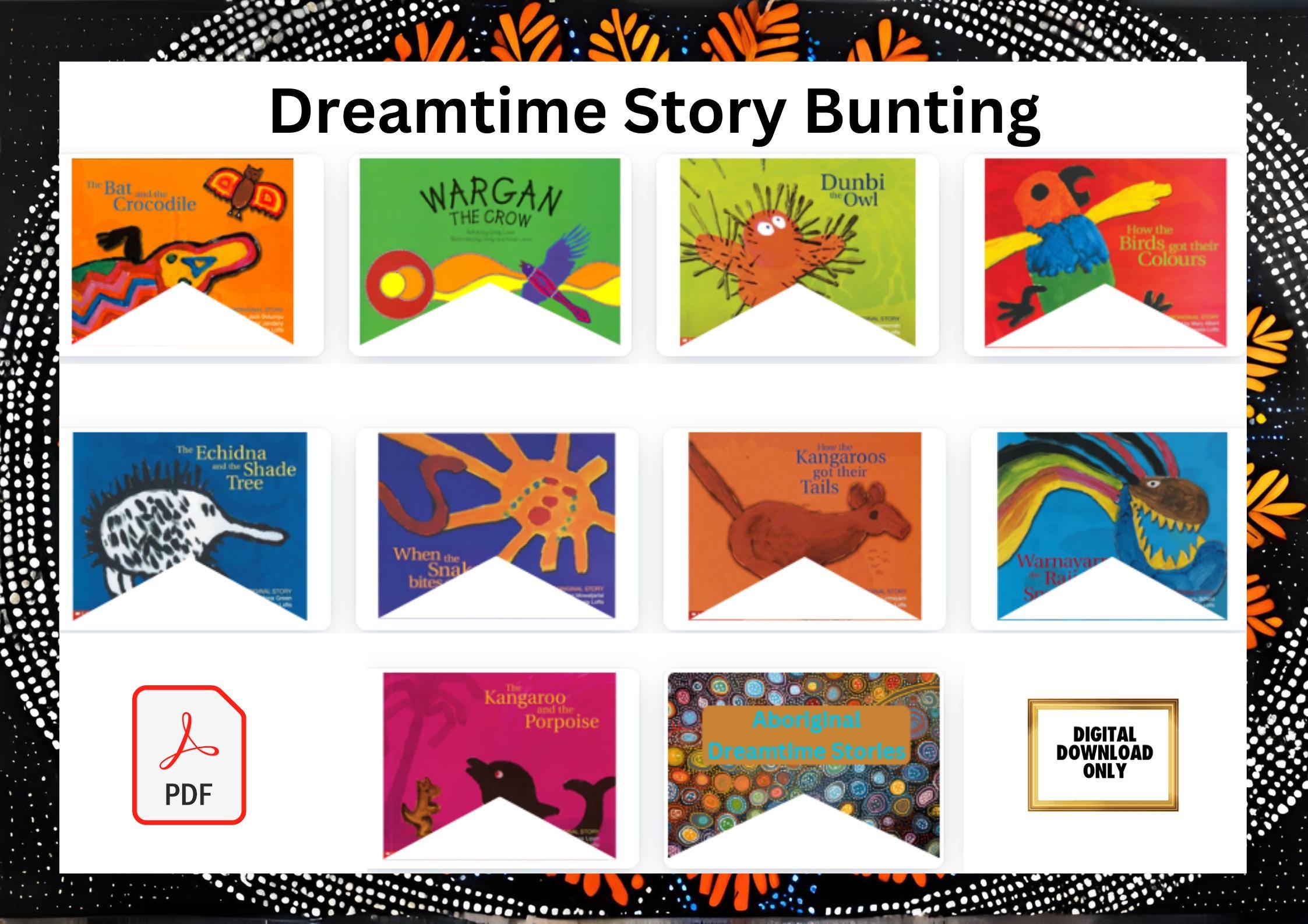 Aboriginal Dreamtime Stories, Bunting and Colouring Pages, Indigenous ...