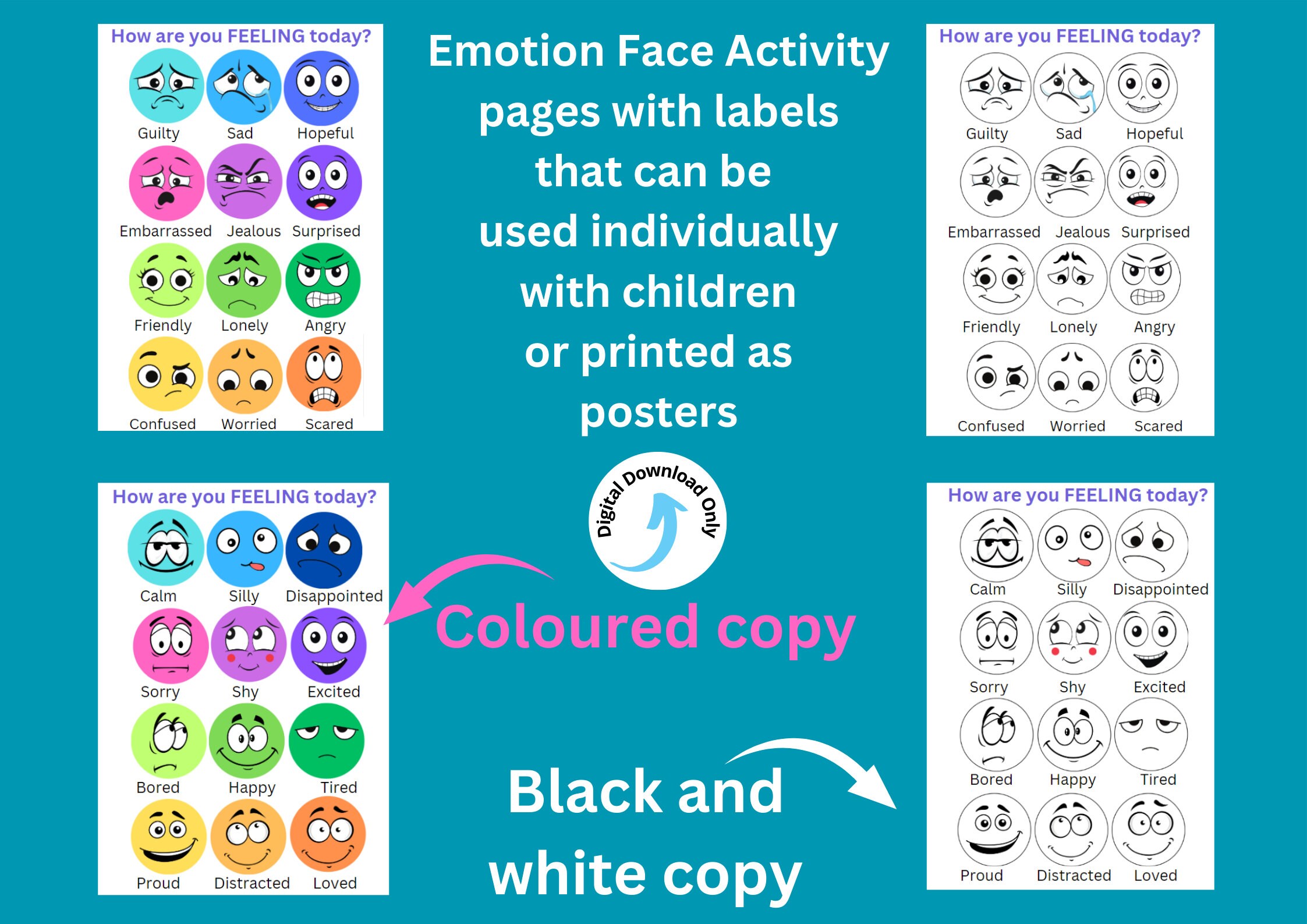 Feelings and Emotions Classroom Bundle, Printable Emotion Resources for ...