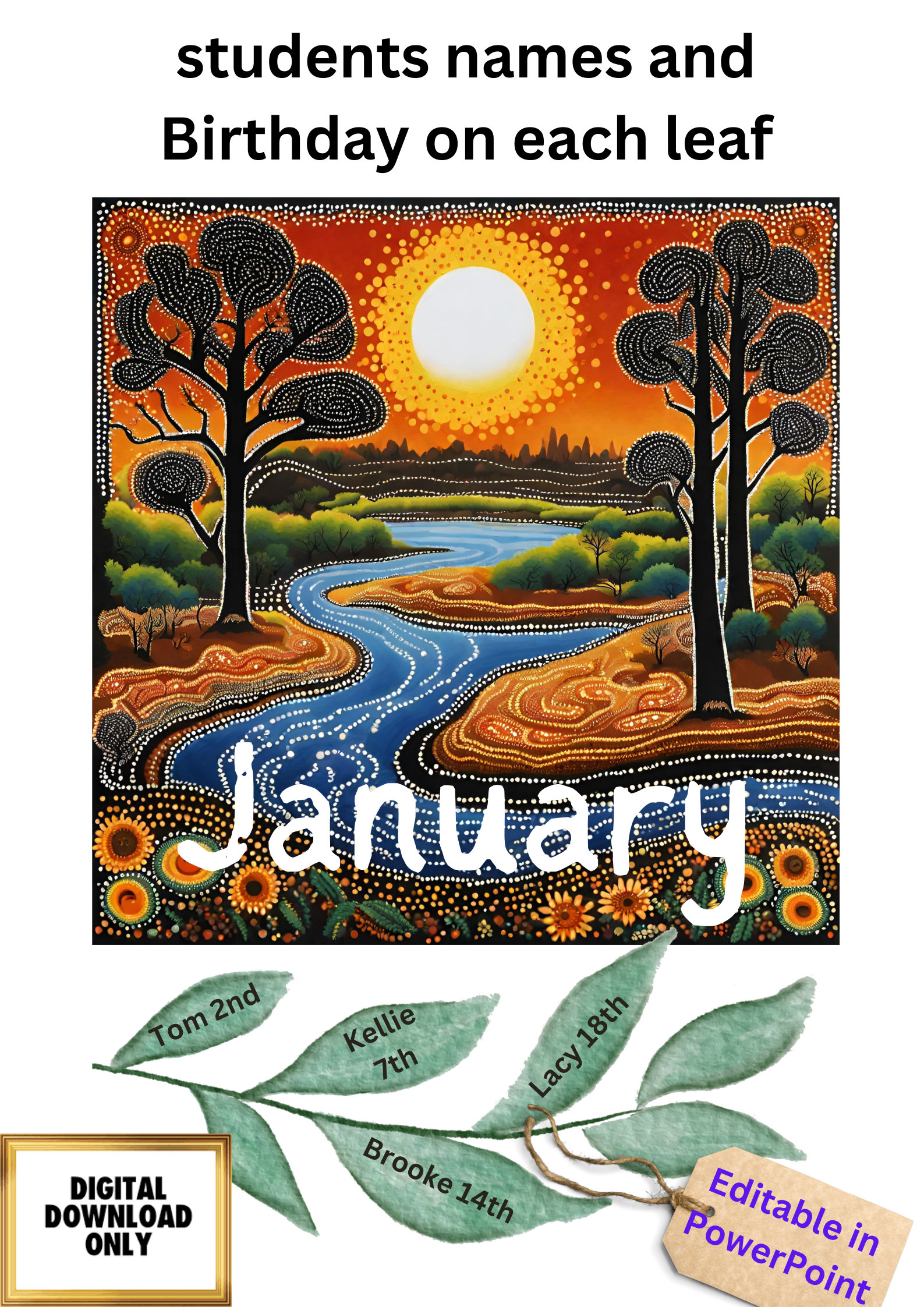 Indigenous Birthday Display for Classroom. Aboriginal Dot Painting ...