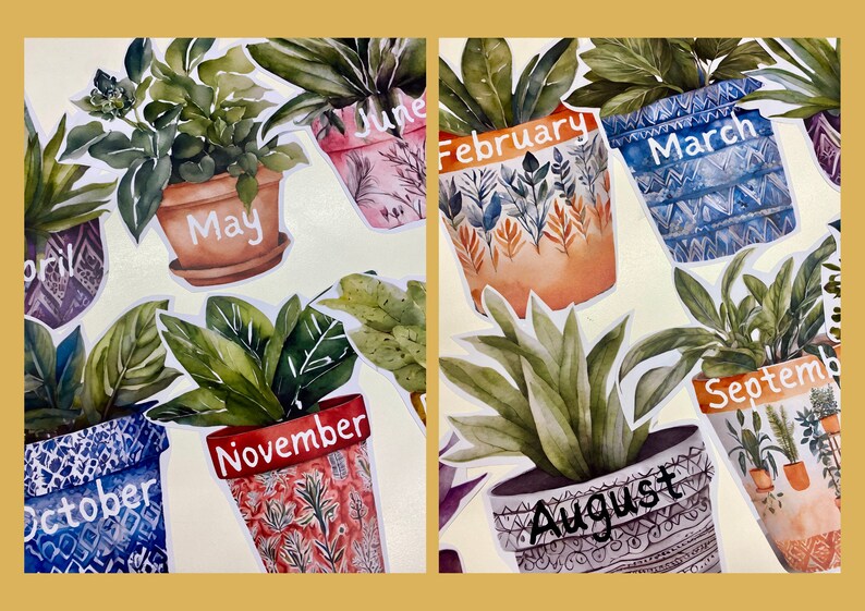 Boho Pot Plants Birthday Display for Classroom. Printable Classroom ...