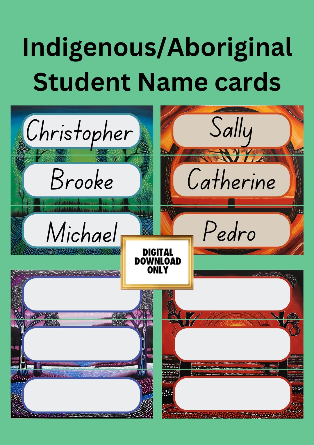 Indigenous Student Name Cards, Aboriginal Printable Classroom Resources ...