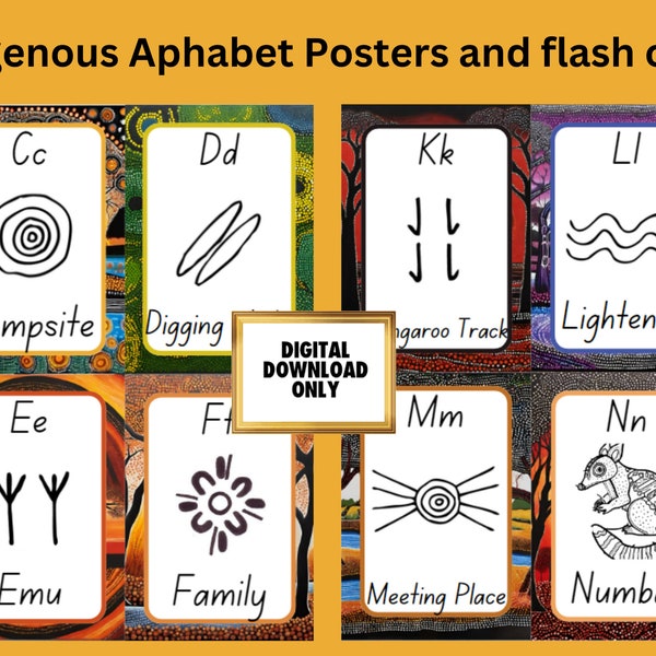 Aboriginal Symbols Flash Cards Printable - Etsy