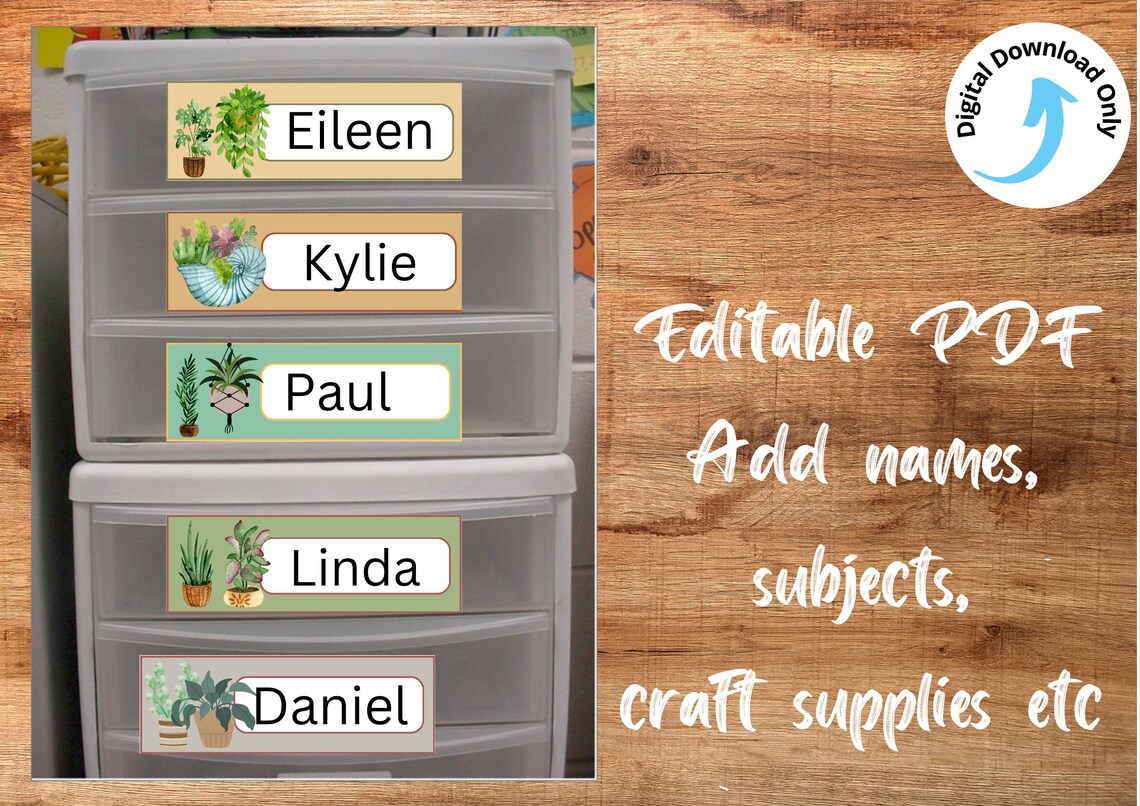 Neutral Boho Classroom Labels Printable Name Plates Boho for - Etsy