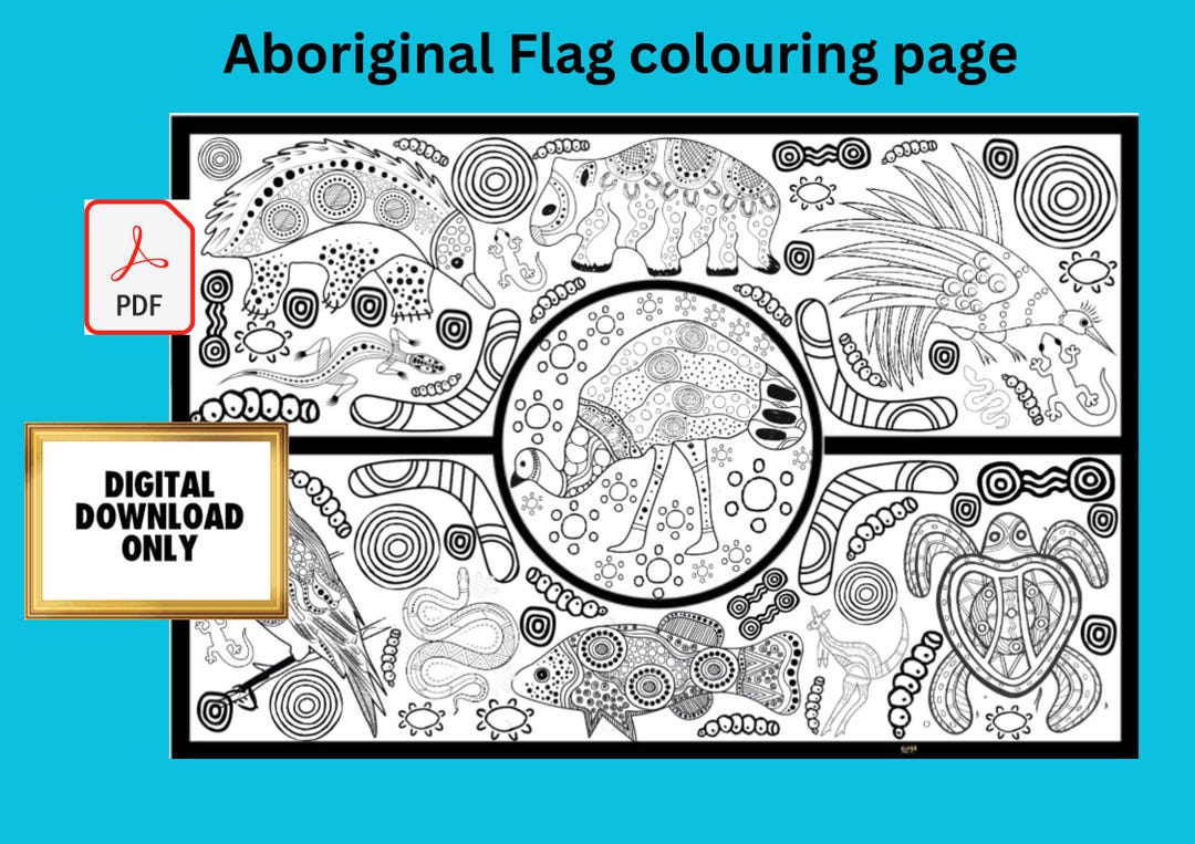 Aboriginal Flag Printable Colouring Page, NAIDOC WEEK Printable ...