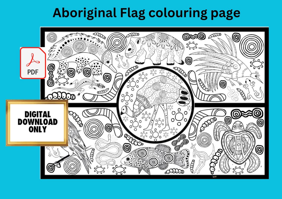 Aboriginal Flag Printable Colouring Page, NAIDOC WEEK Printable ...