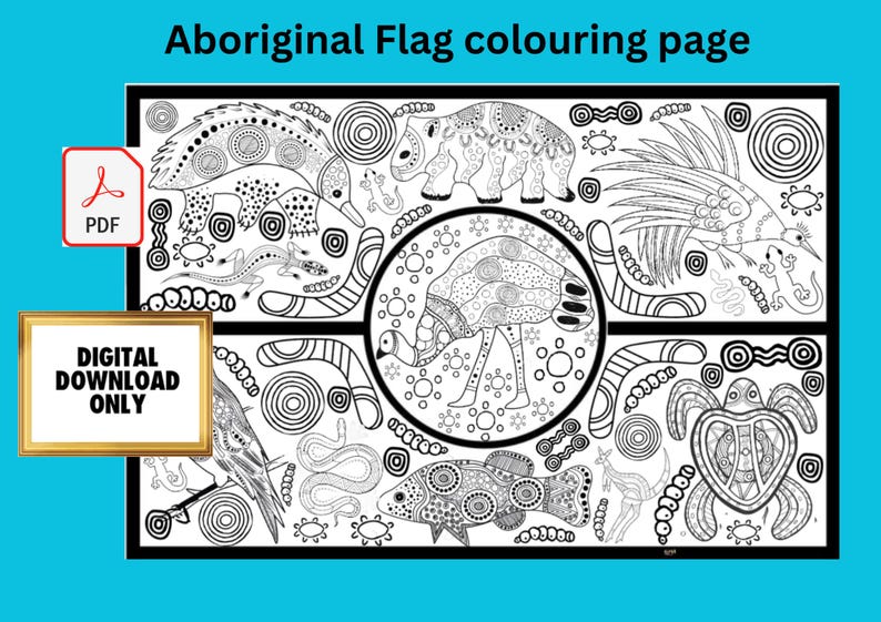 Aboriginal Flag Printable Colouring Page, NAIDOC WEEK Printable ...
